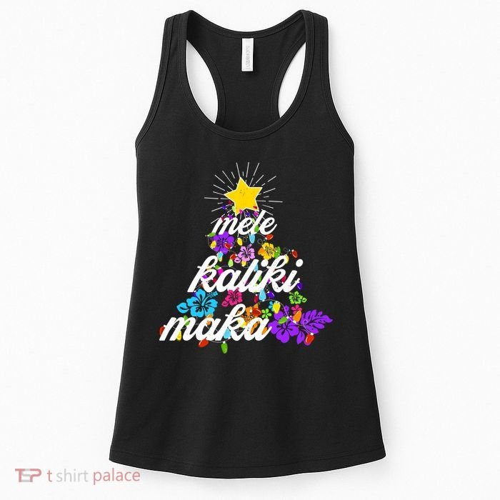 Hawaiian Mele Kaliki Maka Christmas Tree Women's Tank Top