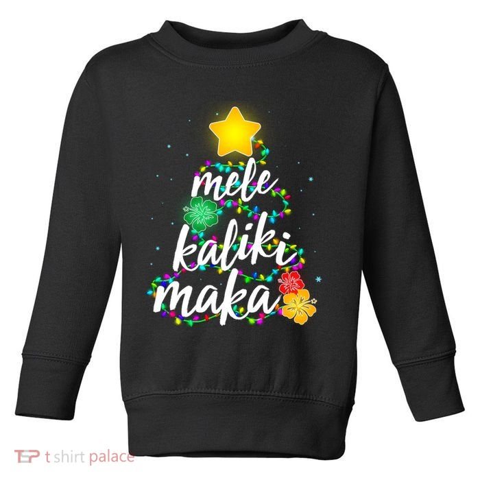 Hawaiian Christmas Mele Kaliki Maka Hibiscus Tree Toddler Sweatshirt ...