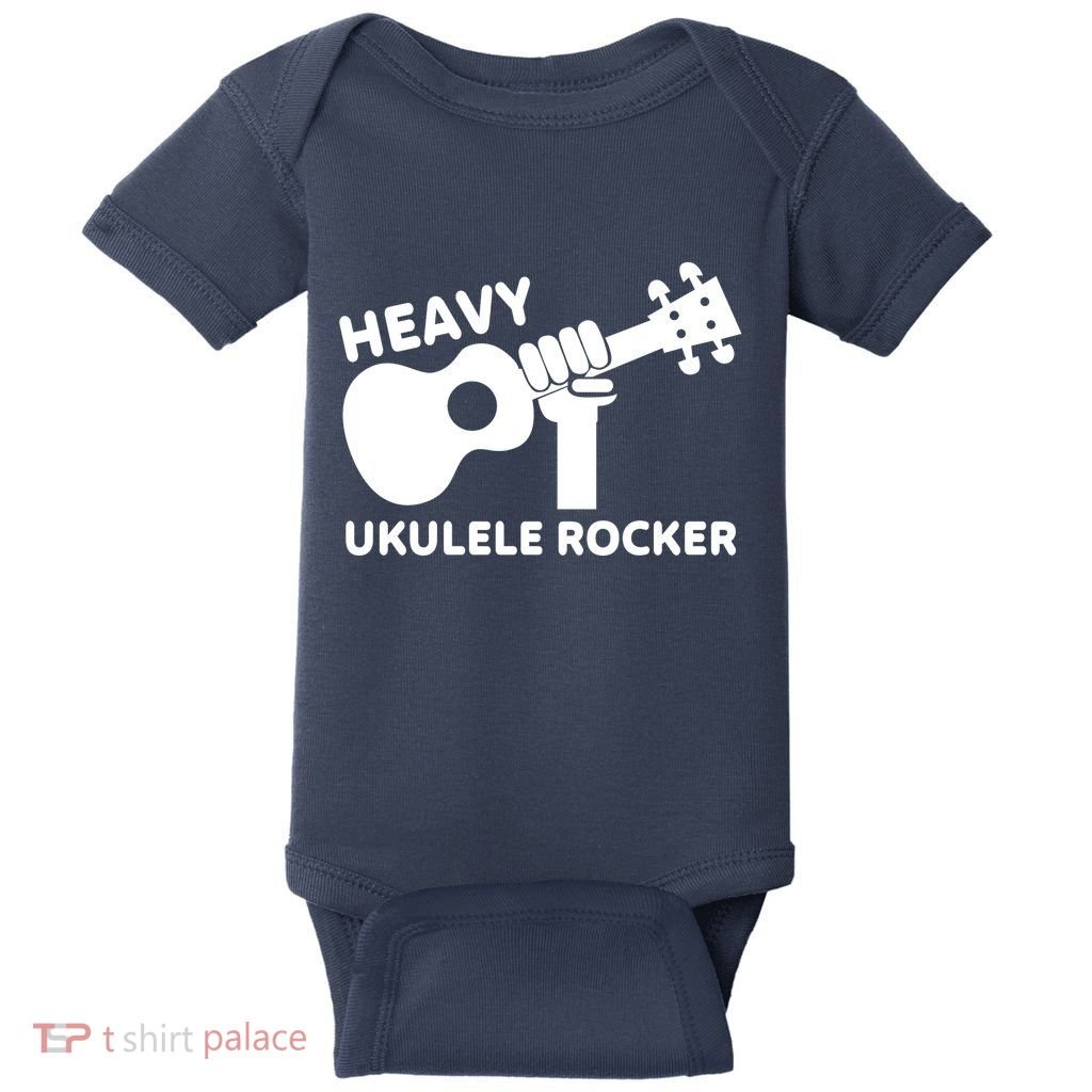 Heavy Ukulele Rocker Musical Instrument Acoustic Guitar Baby Bodysuit ...