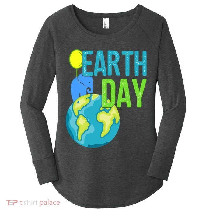 Happy Earth Day Great Vintage Earth Day Elephant Cute Gift Women's ...