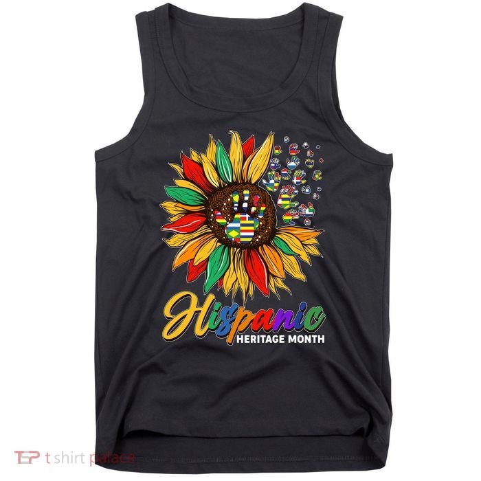 Hispanic Heritage Month Sunflowers Flags Tank Top
