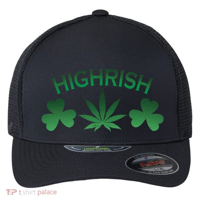 Highrish Irish Clover Flexfit Unipanel Trucker Cap | TShirtPalace