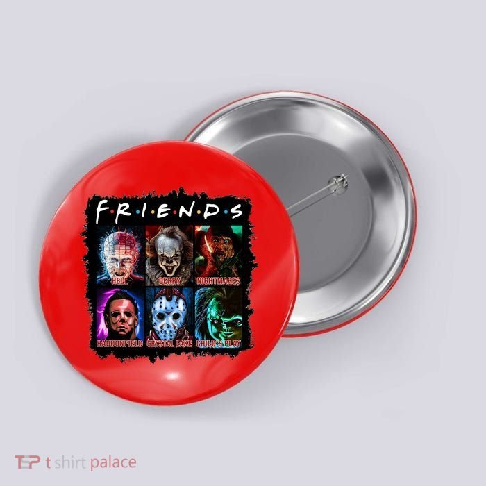 Horror Movie Character Halloween Friends Horror Fan Gift Button ...