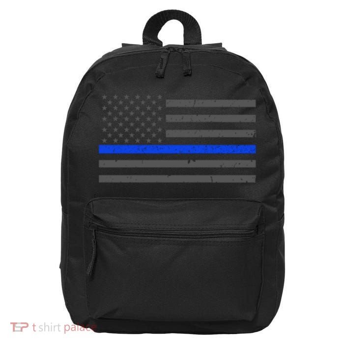 Honor Respect Thin Blue Line Flag Gift Police Gift 16 in Basic Backpack ...