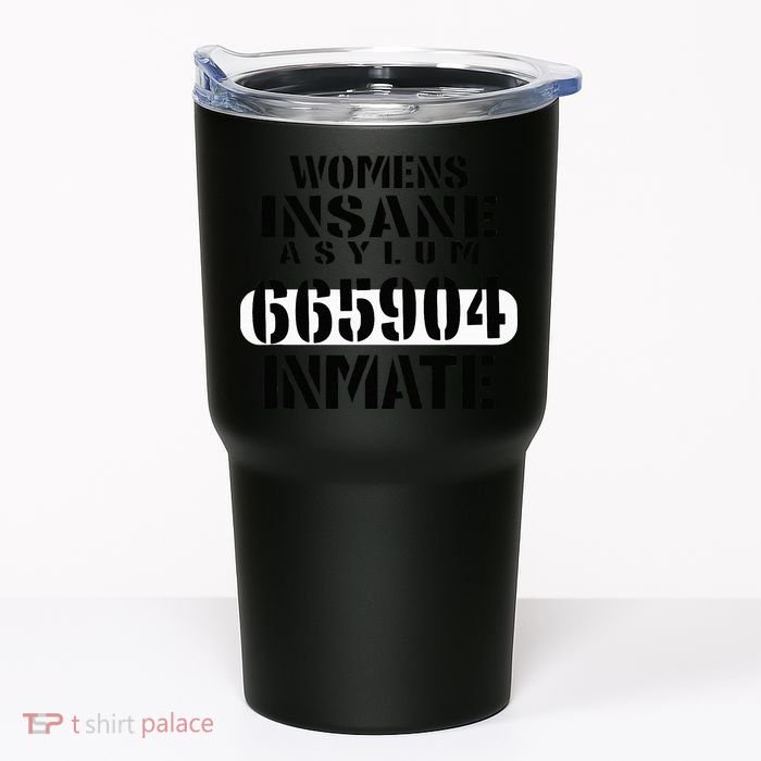 Insane Asylum Inmate With Numbers Halloween Tumbler