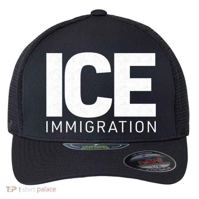 ICE Immigration Flexfit Unipanel Trucker Cap | TShirtPalace