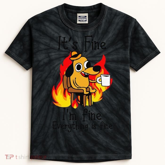 Its Fine Im Fine Everything Is Fine This Is Fine Meme Dog Kids Tie-Dye ...