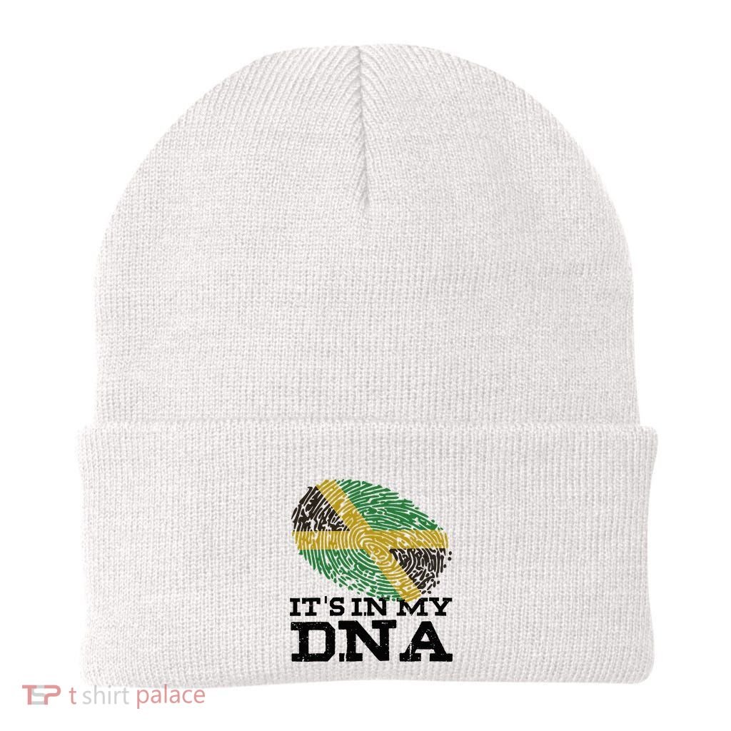 ItS In My Dna Jamaican Jamaica Flag Knit Cap Winter Beanie | TShirtPalace