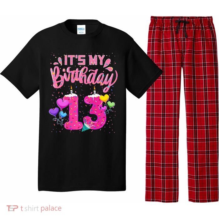 Its My 13th Birthday Doughnut Happy 13 Years Old Pajama Set | TShirtPalace