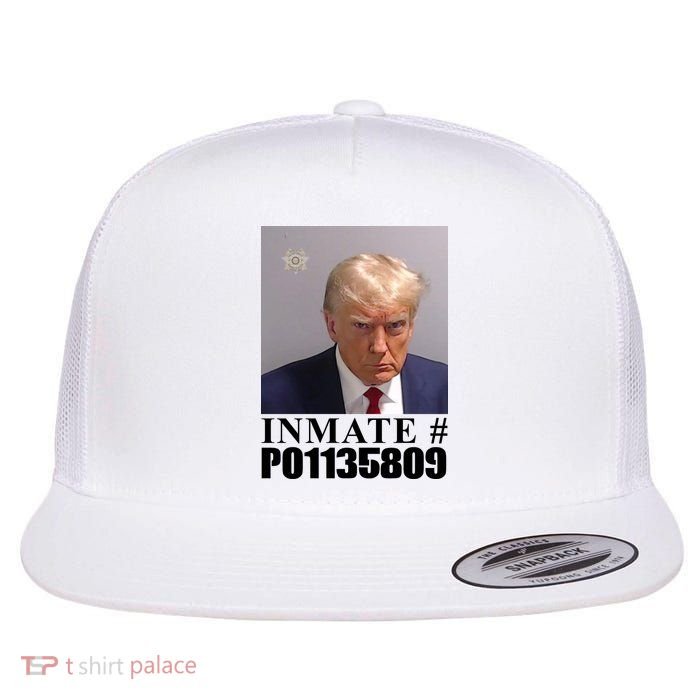 Inmate Number Donald Trump Mugshot Flat Bill Trucker Hat | TShirtPalace