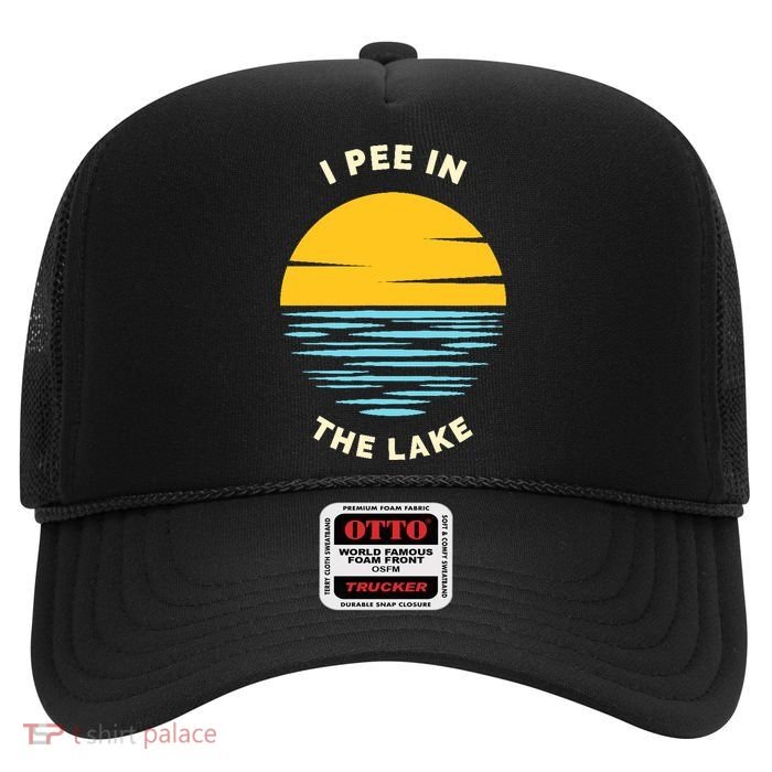 I PEE IN THE LAKE Funny Summer Vacation Boating Swimming Trucker Hat ...