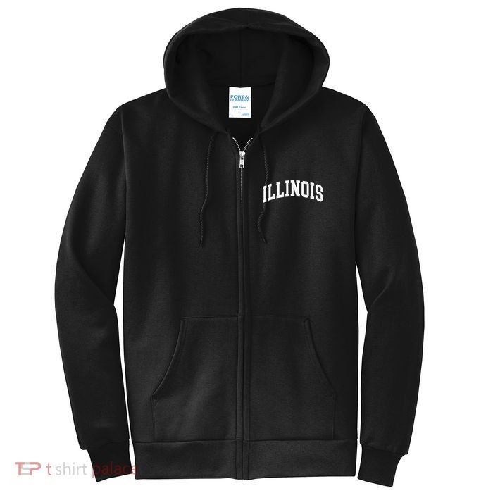 Illinois Throwback Design Classic Full Zip Hoodie | TShirtPalace