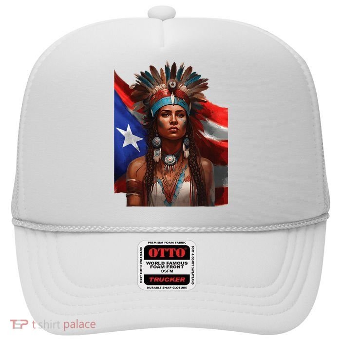 Indigenous Taino Woman Puerto Rican Flag Caribbean Hat