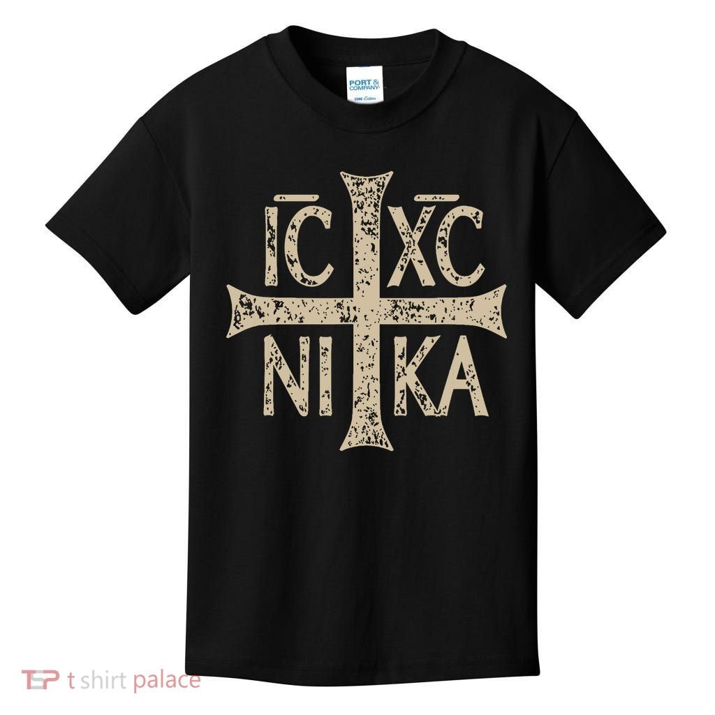 Ic Xc Nika Cross Christogram Orthodox Christian Kids T-Shirt | TShirtPalace