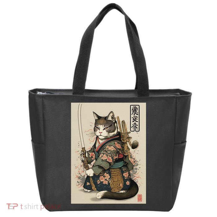 Japanese Art Cat Ninja Ukiyo-e Anime Style Samurai Cat Bag