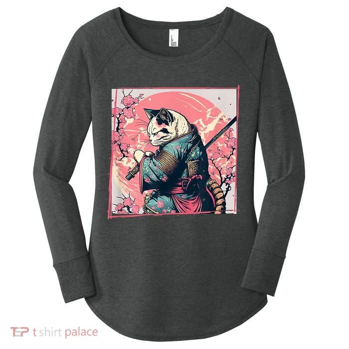 Japanese Art Cat Ninja Ukiyo E Anime Style Samurai Cat Women's Perfect ...