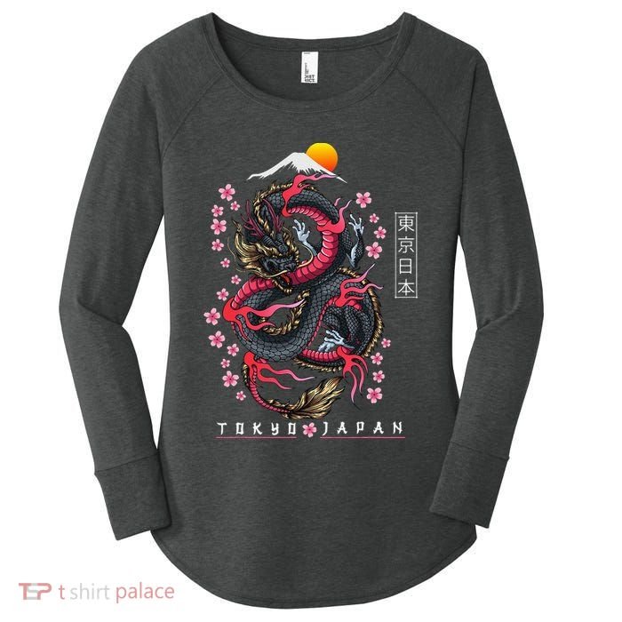 Japanese Aesthetic Dragon Tokyo Japan Women's Perfect Tri Tunic Long ...