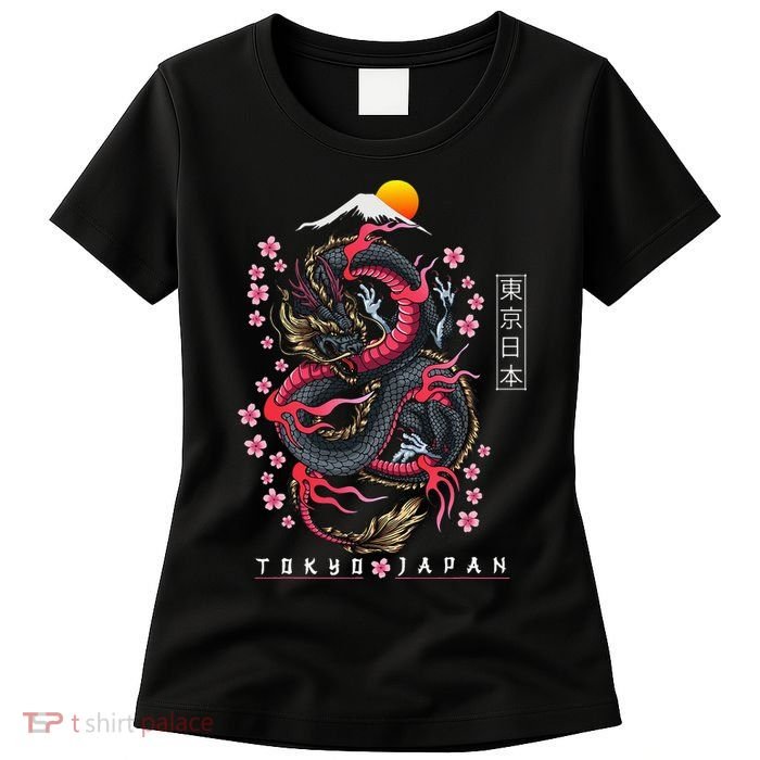 Japanese Aesthetic Dragon Tokyo Japan Women's T-Shirt | TShirtPalace