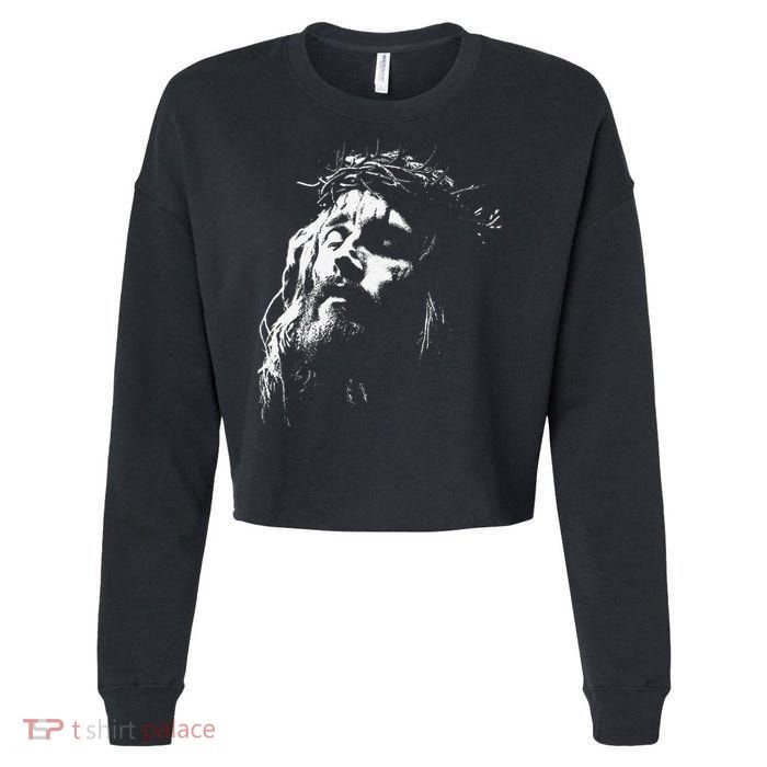 Jesus Christ Face Christian Gospel Religious Bible Cropped Pullover ...