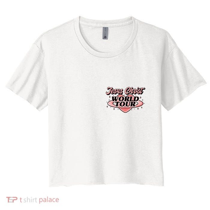 Jesus Christ World Tour Christian Faith Women's Crop Top Tee | TShirtPalace