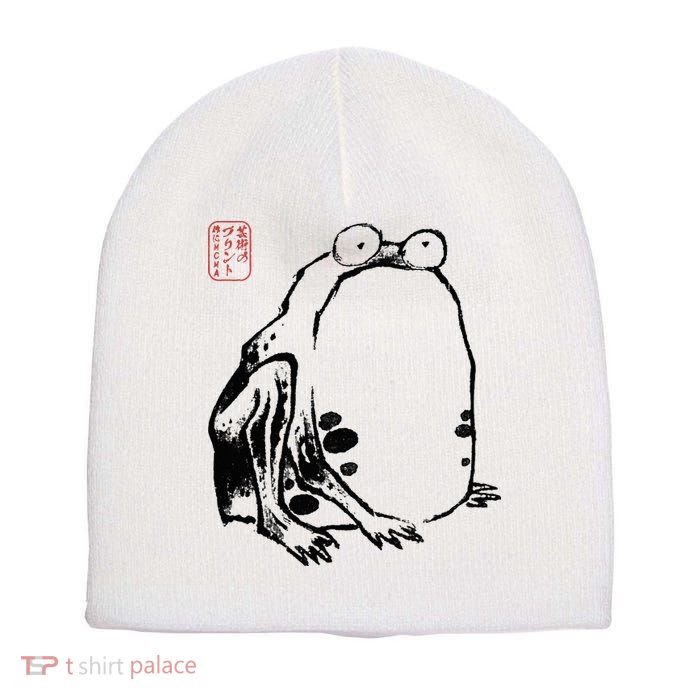 Japanese Grumpy Frog Ukiyoe Anime Japanese Short Acrylic Beanie ...