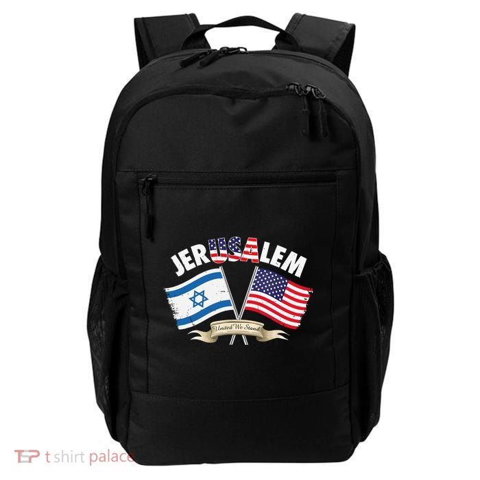 Jerusalem Israel Usa American Flag Daily Commute Backpack | TShirtPalace