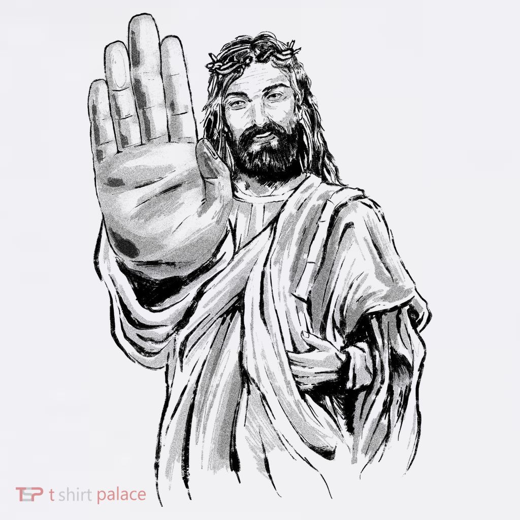 Jesus Stop Hand Sign Pajama Set | TShirtPalace