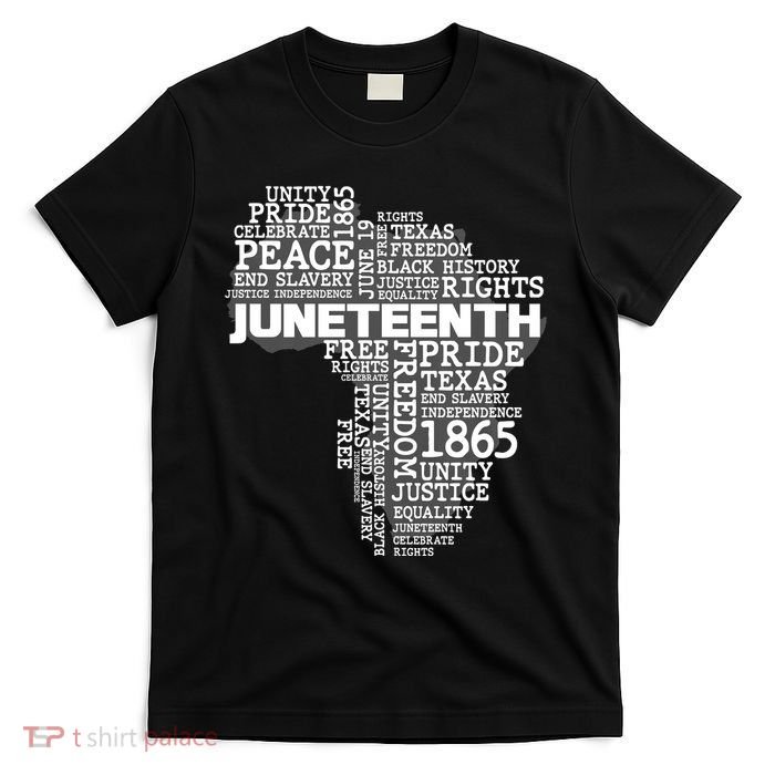 Juneteenth June 19 1865 Africa Word Cloud Art T-Shirt | TShirtPalace