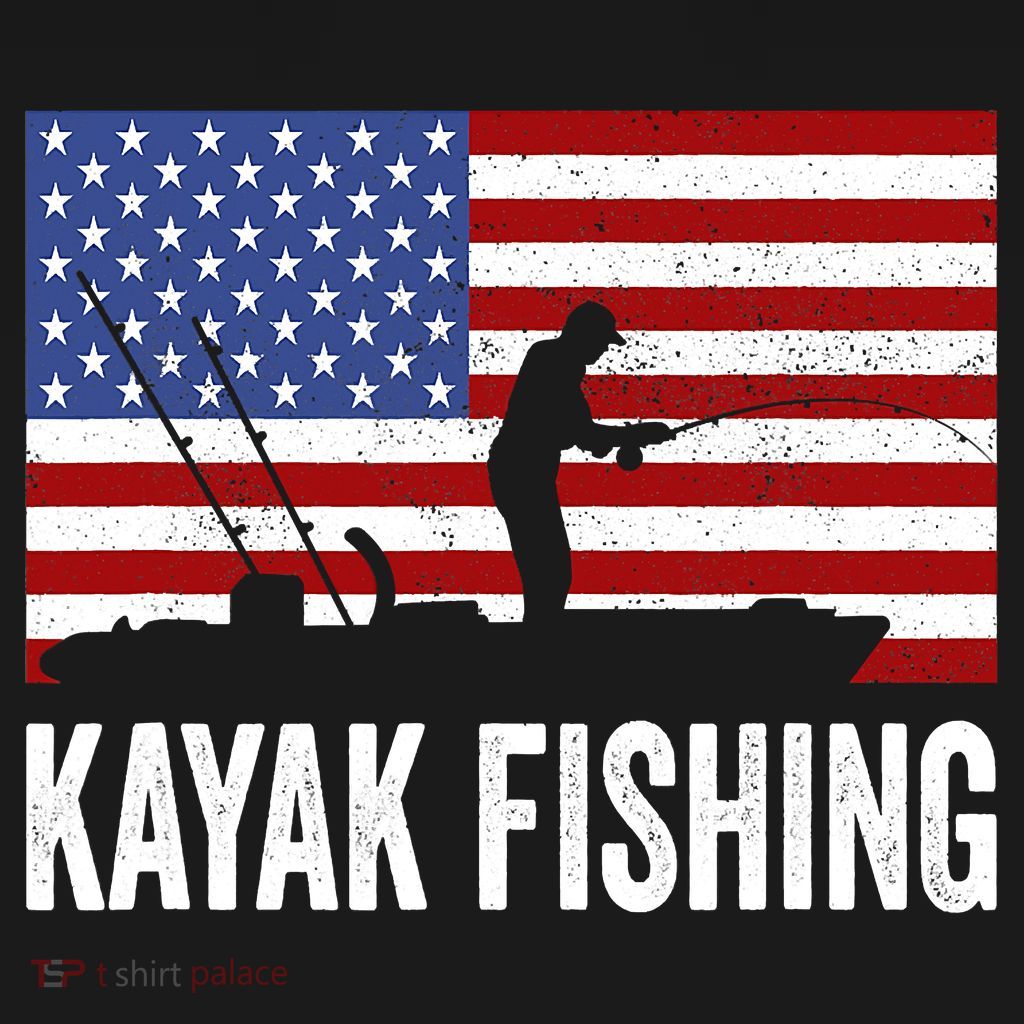 Kayaking Funny American Flag Angler Kayak Fishing Button | TShirtPalace