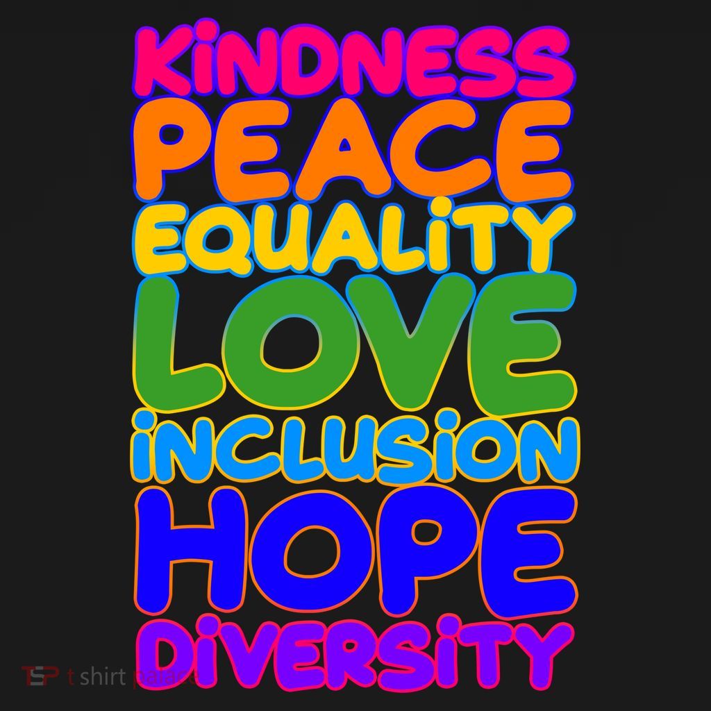 Kindness Peace Equality Love Inclusion Hope Diversity Rainbow Backpack ...