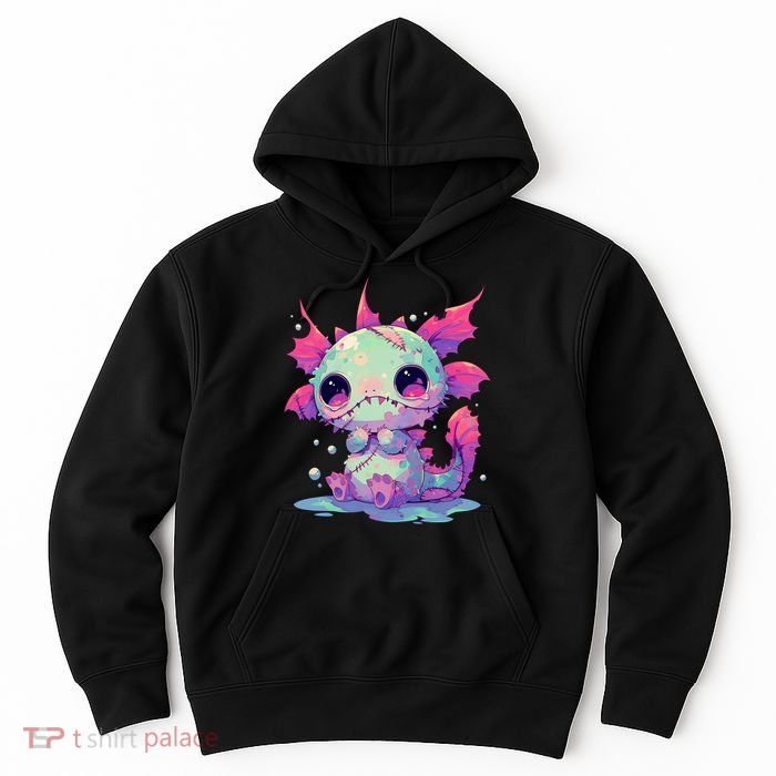 Kawaii Pastel Goth Creepy Cute Zombie Axolotl Hoodie | TShirtPalace
