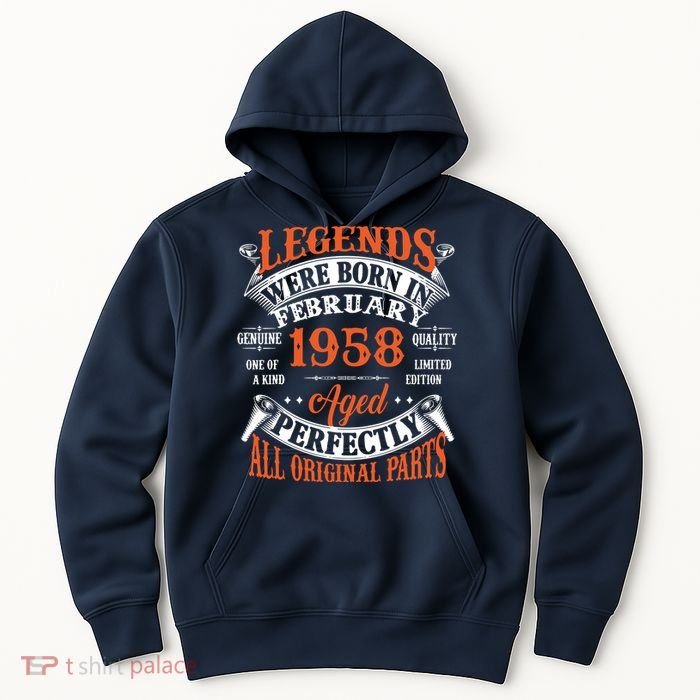 Legend 1958 Vintage 65th Birthday Born In February 1958 Hoodie ...