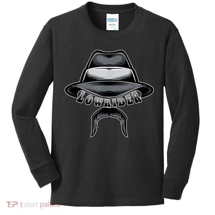 Lowrider Hat & Moustache, Chicano Cholo, Latino Low Rider Kids Long ...