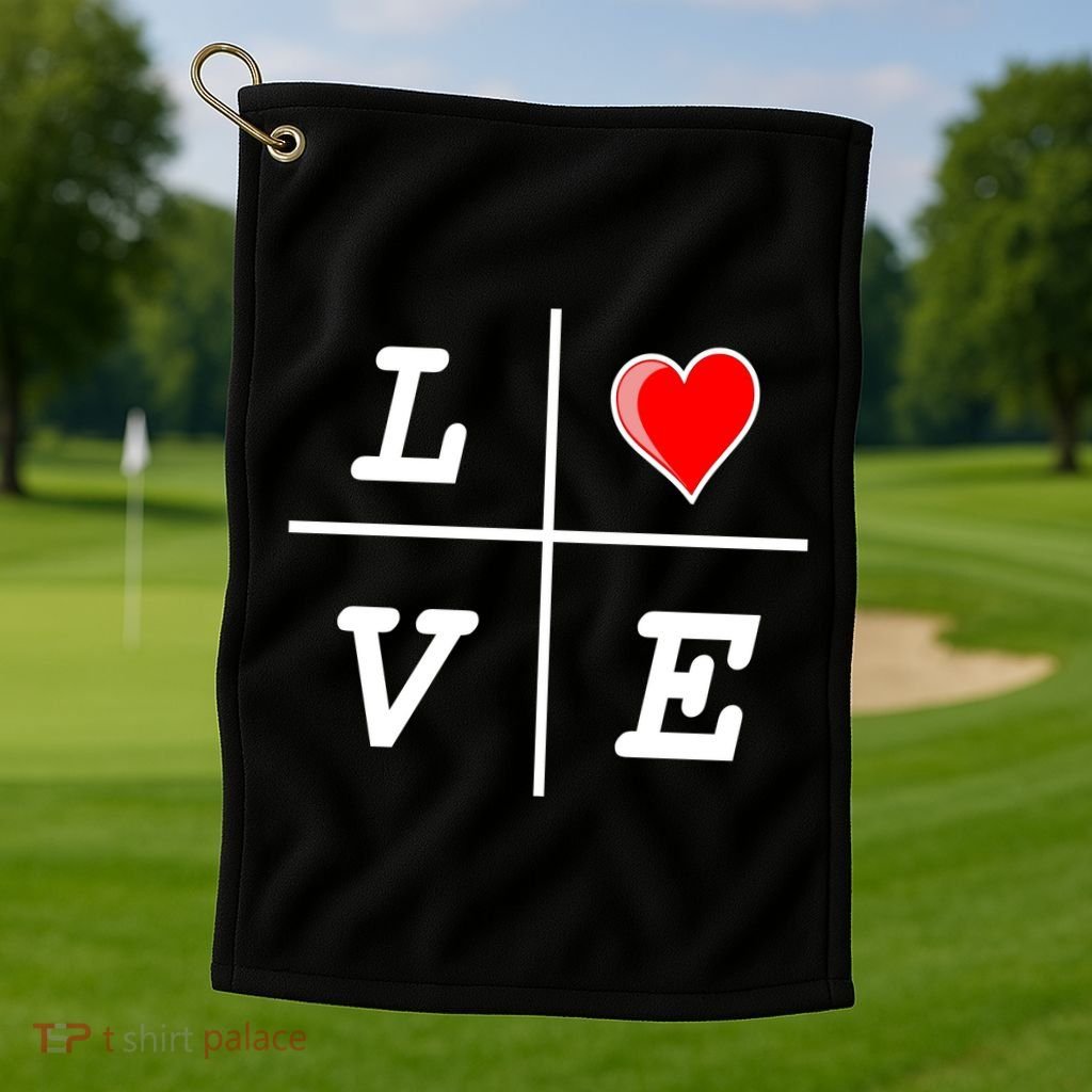 Love Cross Classic Logo Platinum Collection Golf Towel | TShirtPalace
