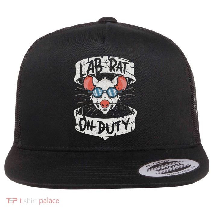 Lab Rat On Duty. Hilarious Lab Technician Science Enthusiast Flat Bill ...