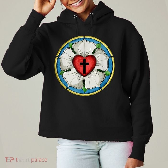 LUTHER ROSE SEAL LUTHERAN SYMBOL CHRISTIAN CROSS Ladies Heavyweight ...