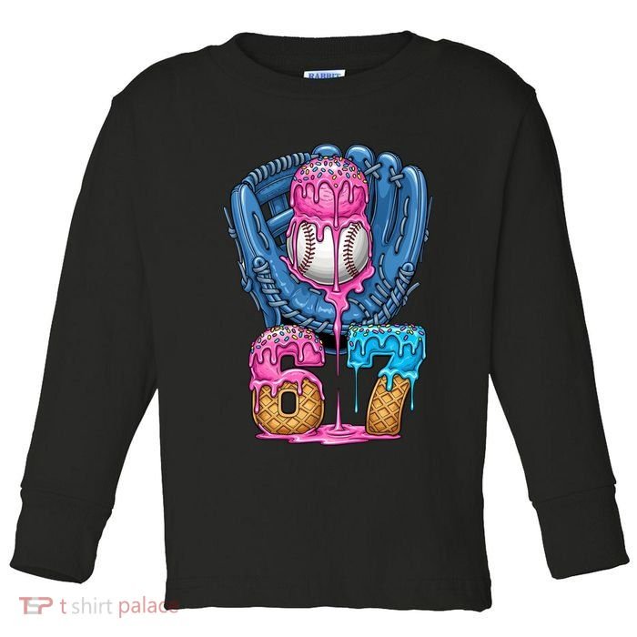 Meme 67 Gen Alpha Slang Ice Cream Drip Baseball Glove Toddler Long ...
