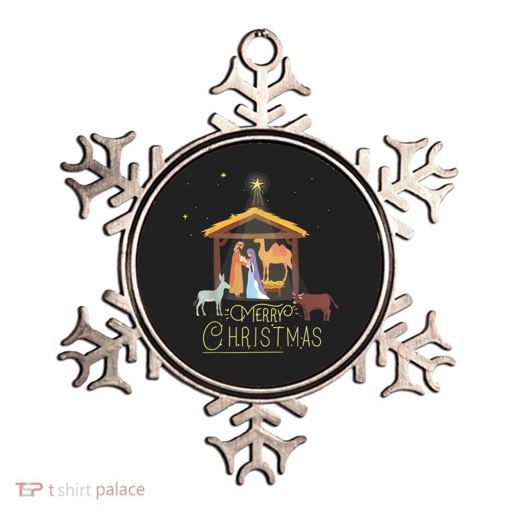Merry Christmas Nativity Scene North Star Baby Jesus Ornament ...