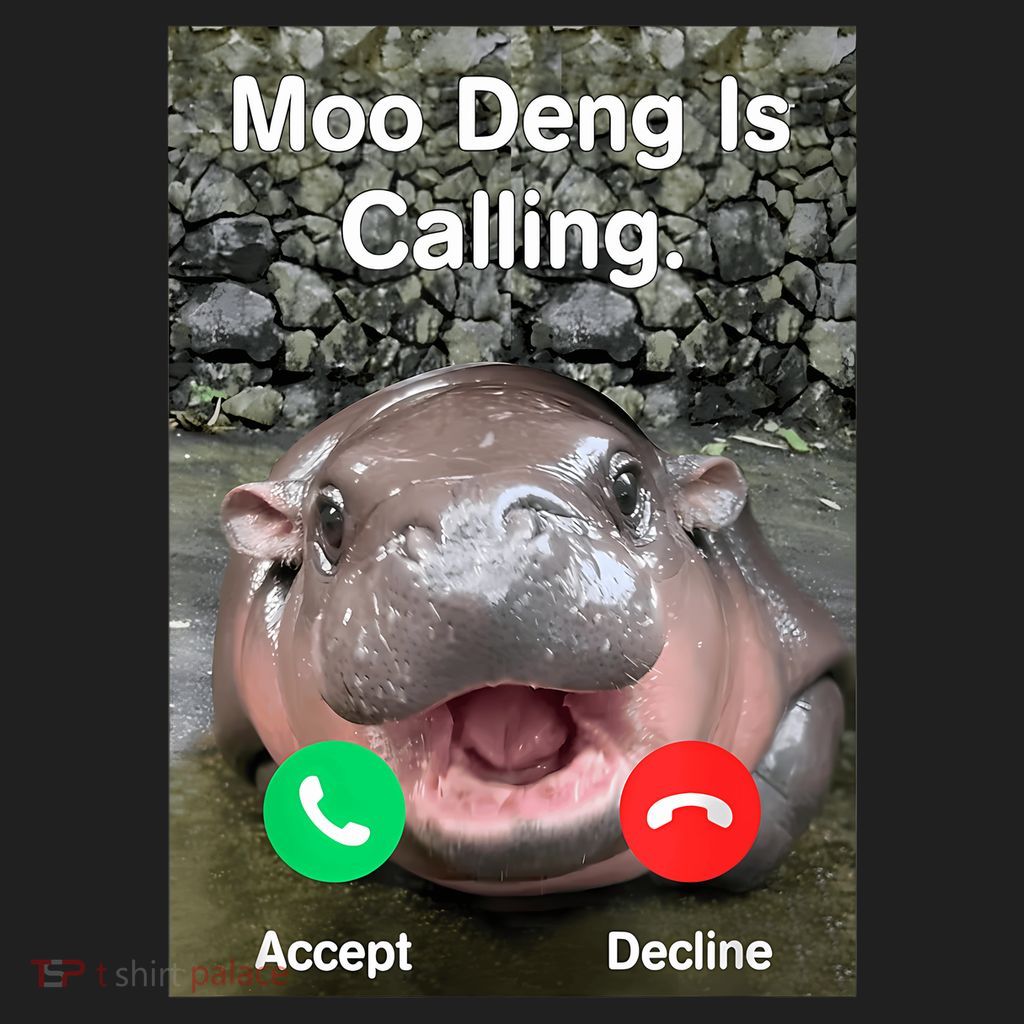 Moo Deng Is Calling Meme Funny Vintage Little Hippo Platinum Collection ...