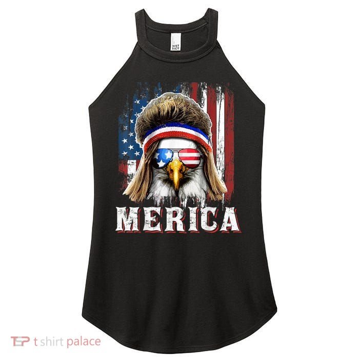 Merica Eagle Mullet 4th Of July American Flag Stars Stripes Women's ...