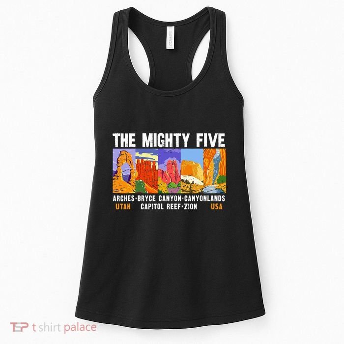 Mighty Five Utah National Parks Distressed Women's Tank Top | TShirtPalace