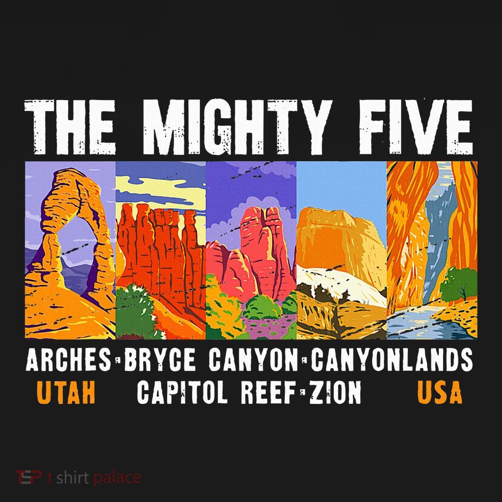 Mighty Five Utah National Parks Distressed Women's Tank Top | TShirtPalace