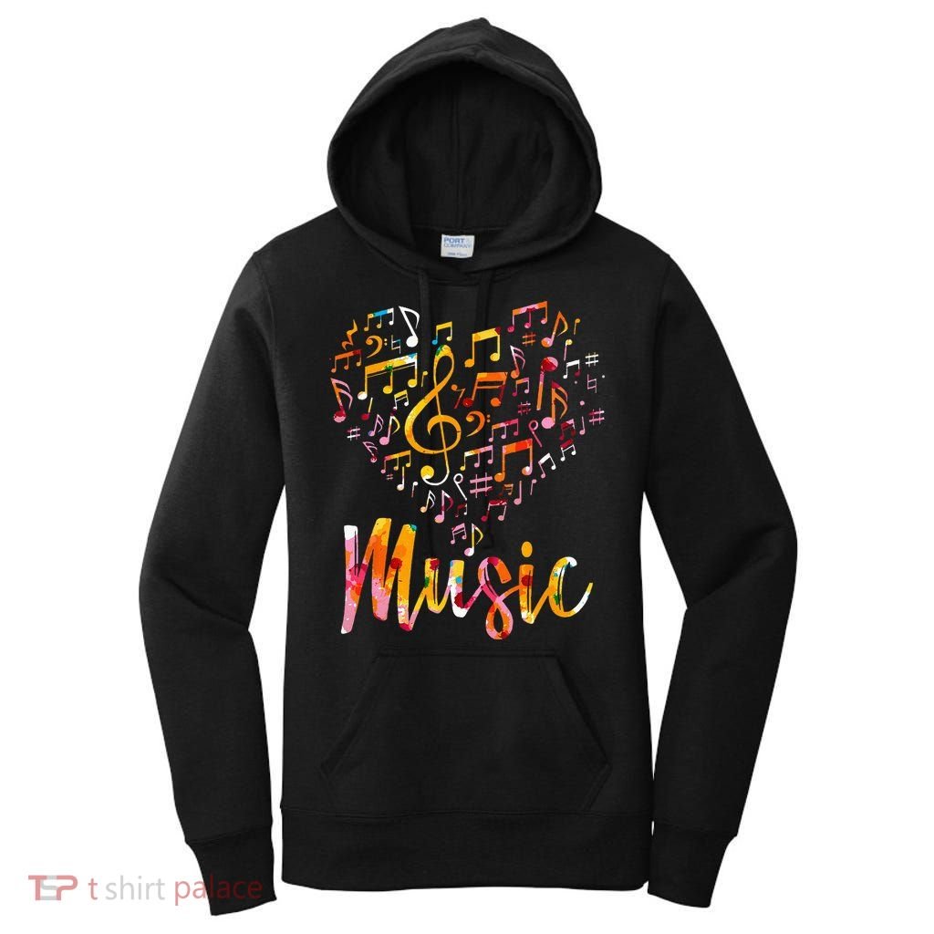 Musician Gift Musical Instrument Music Notes Treble Clef Women's Hoodie ...