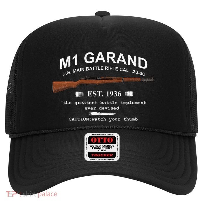 M1 Garand Rifle Gun Wwii Watch Your Thumb Est 1936 Graphic Hat ...