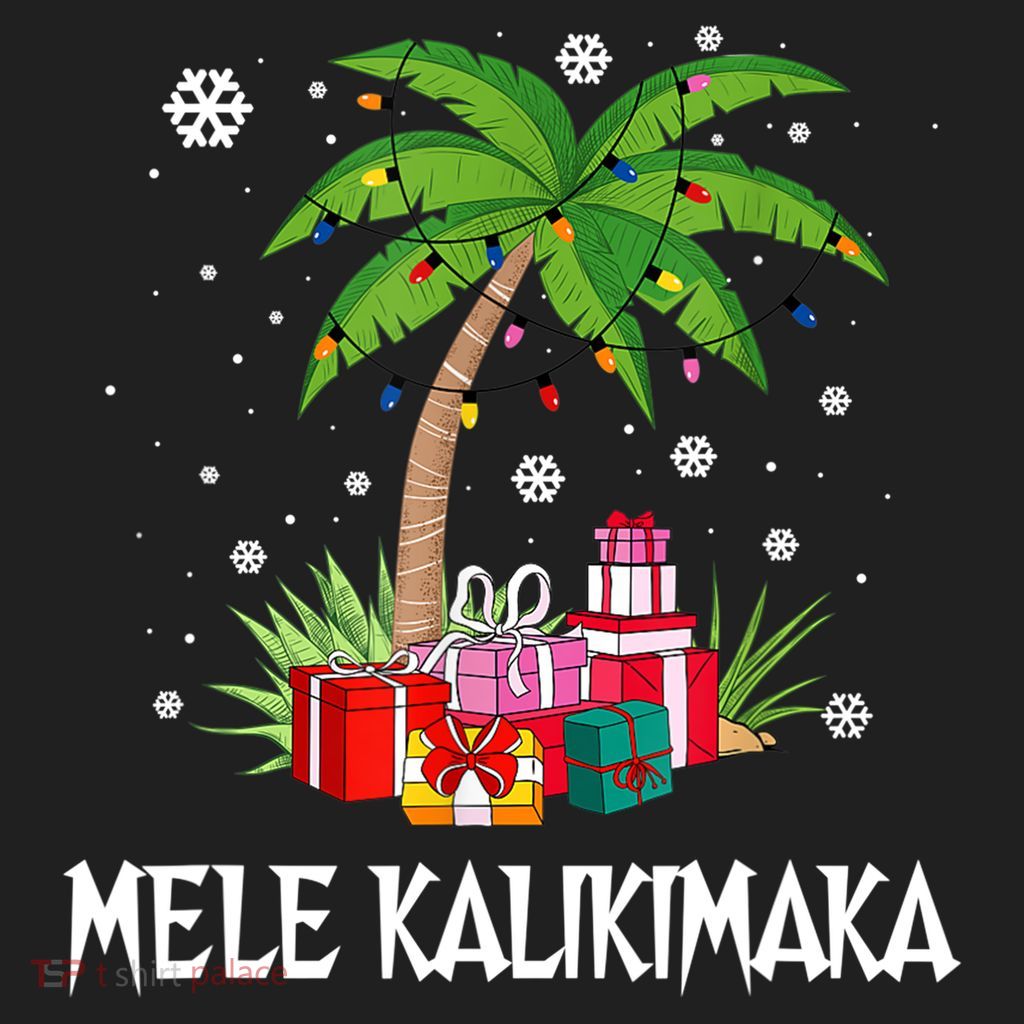 Mele Kalikimaka Christmas Lights Palm Tree Hawaiian Xmas Gift Hat ...