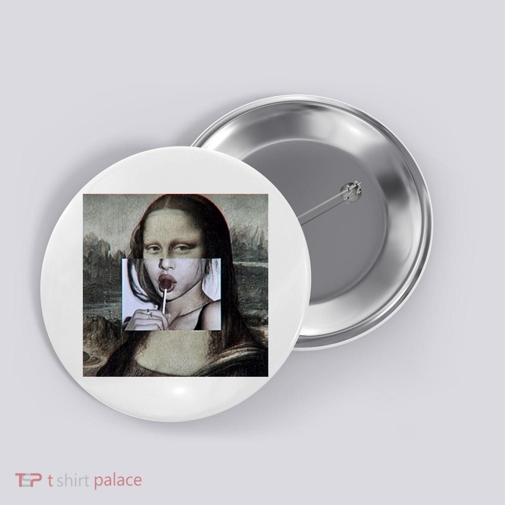 Mona Lisa Lollipop Button | TShirtPalace
