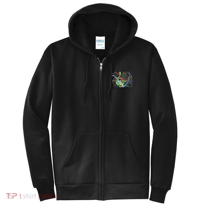 Metro Map Of Washington Dc Art Gift City Rail Transit Full Zip Hoodie ...