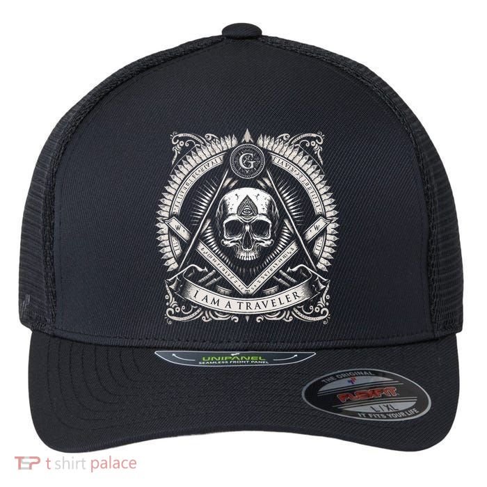 Master Mason Skull Square And Compass Freemason Masonic Flexfit ...