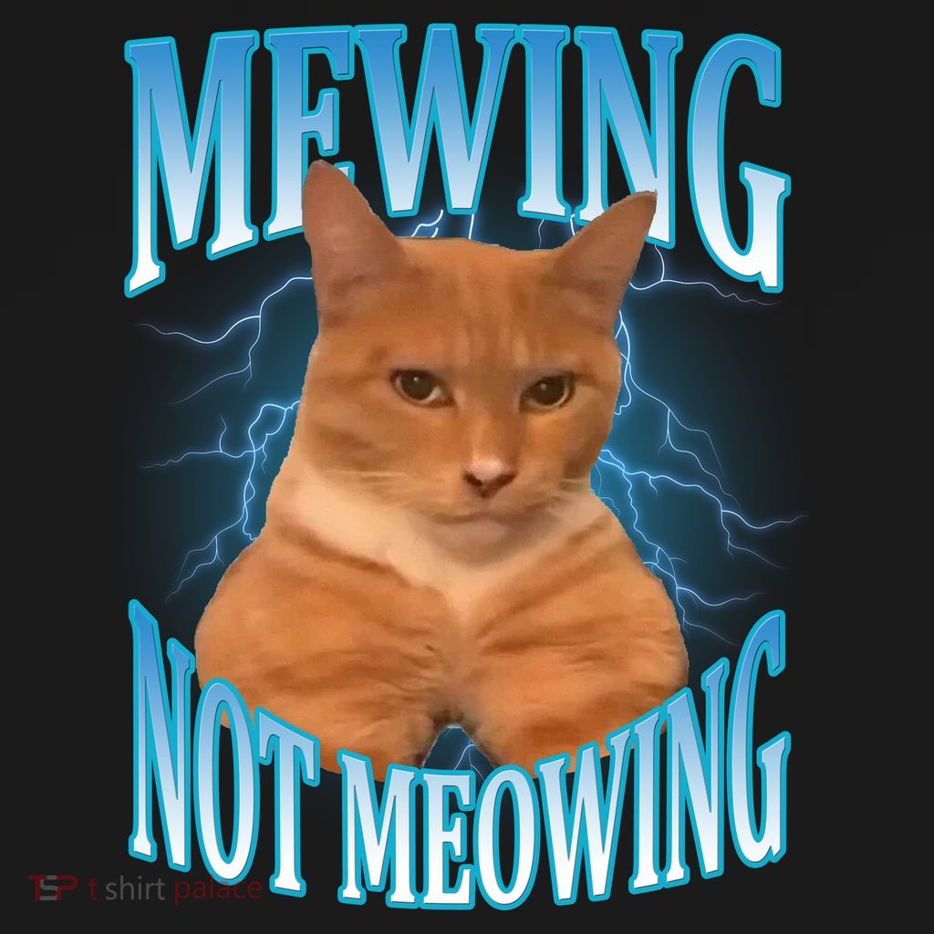 Mewing Not Meowing Funny Cat Meme Cooling Performance Crew T-Shirt ...