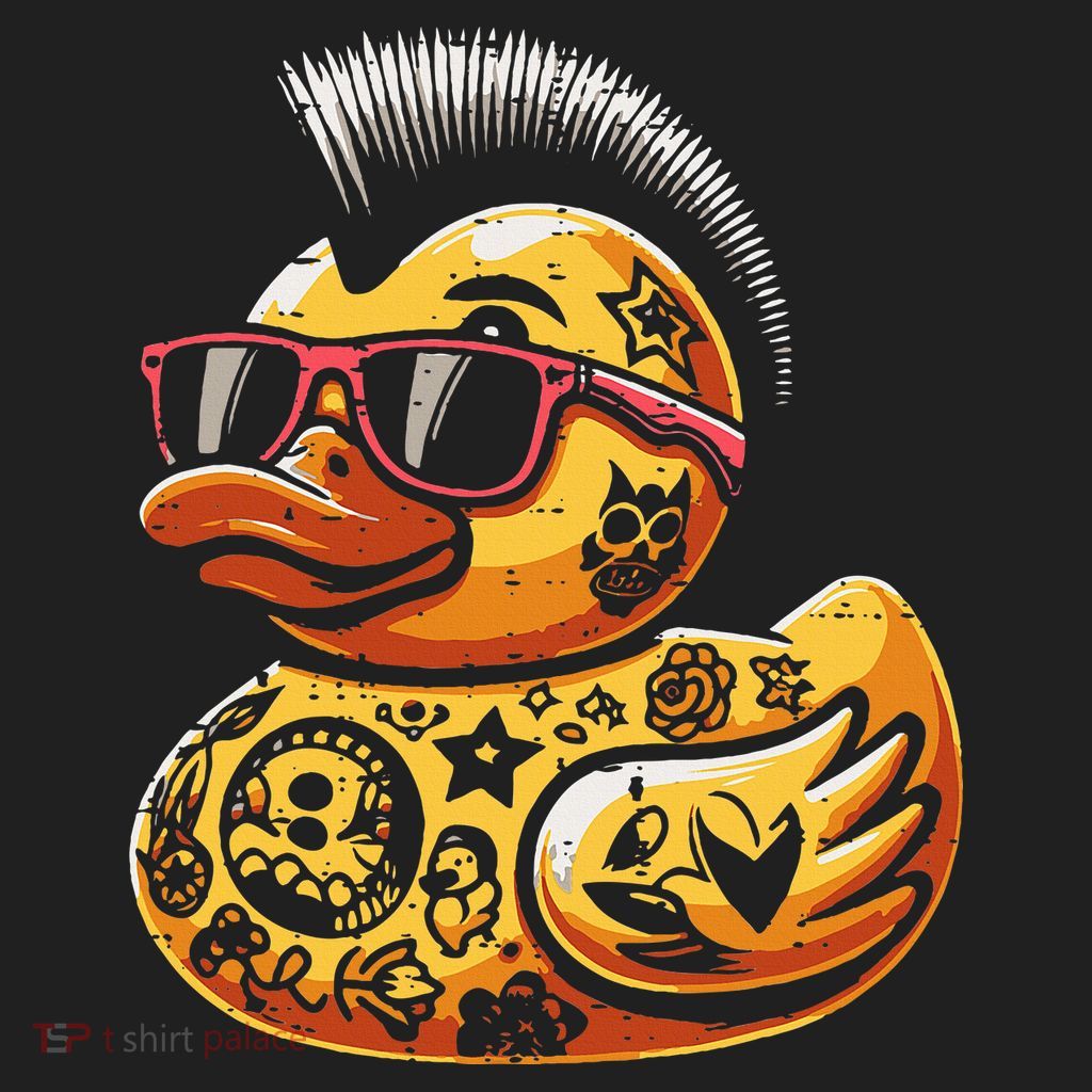 Mohawk Rubber Duck Punk Rock Rocker Trucker Hat | TShirtPalace